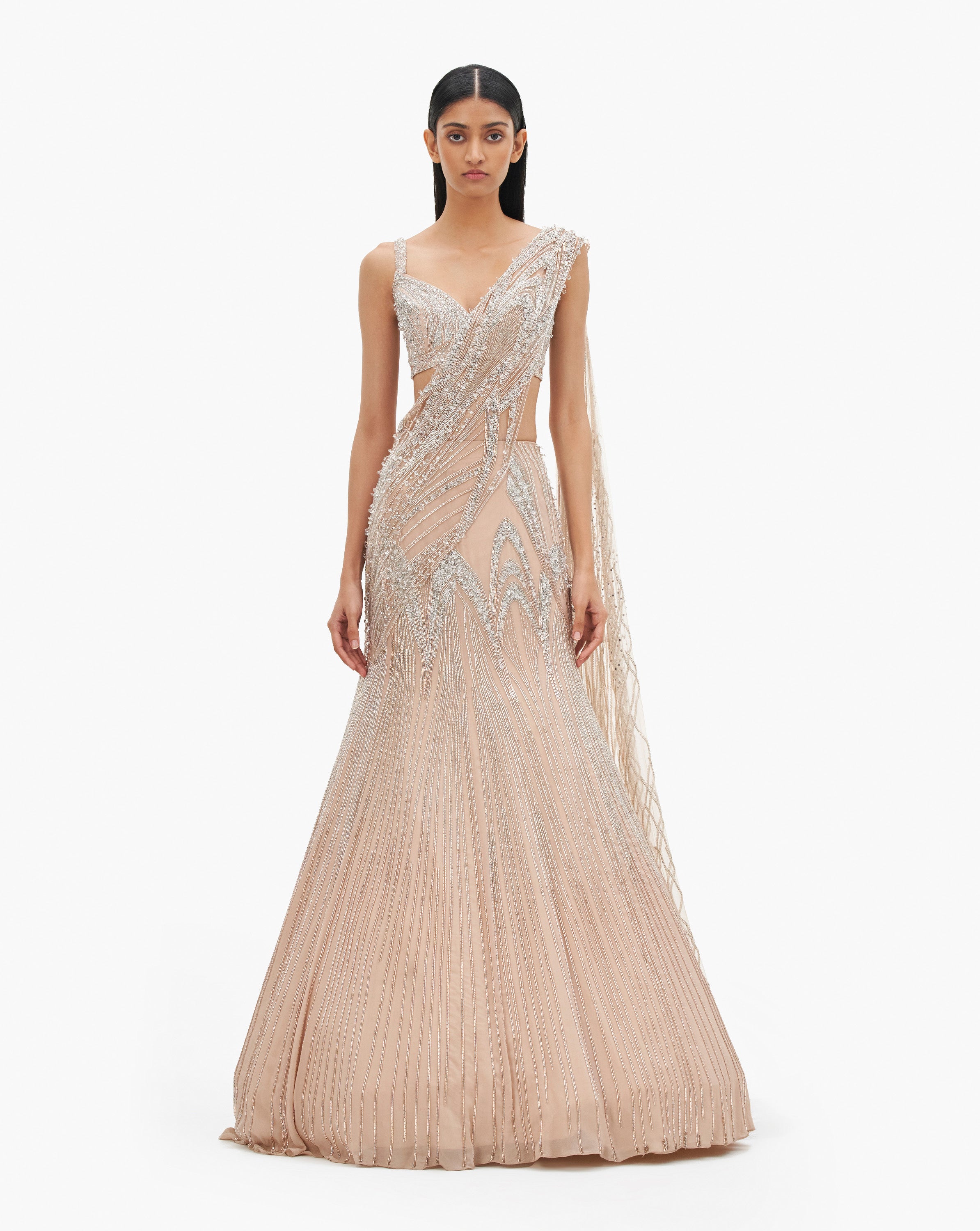 The Cosmic Bloom Saree Lehenga – Gaurav Gupta Official